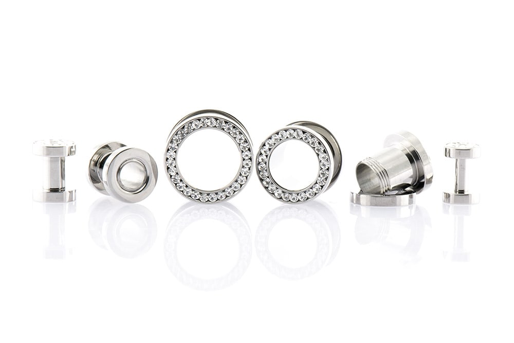 Titanium tunnel CRYSTAL BORDER ++SALE++ | PIERCINGLINE